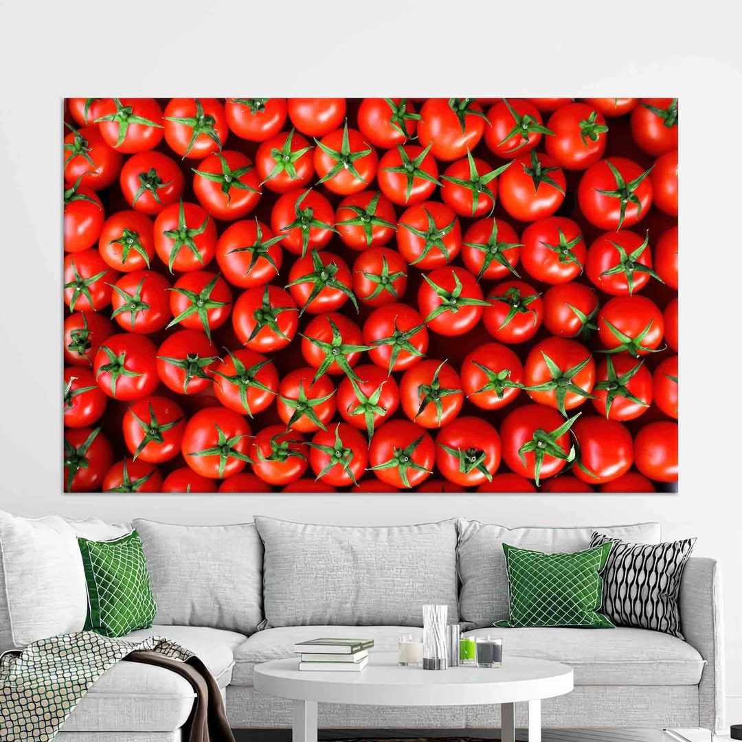 Tomatoes Wall Art, Red Wall Decor, Tempered Glass, Chef Wall Art ...