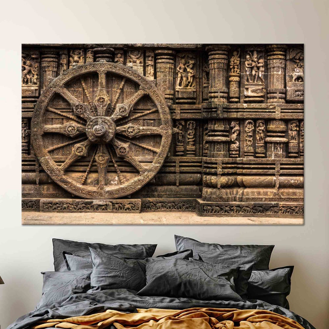 Chakra Wall Art, Konark Sun Wall Art, Modern Poster, Indian Canvas Art ...