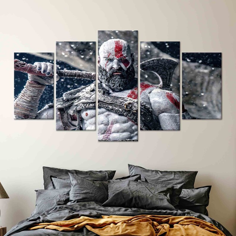 Kratos Canvas Art: God of War, 3D Glass Framed Wall Decor - Etsy