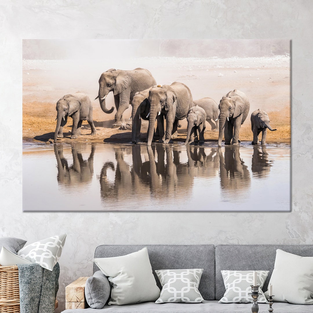 Canvas Wall Art, African Wall Art, Elephant Poster, Big African ...