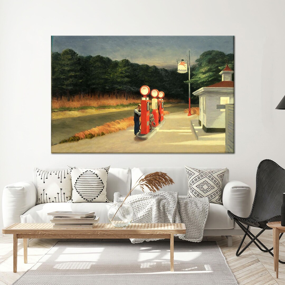 Edward Hopper Gas Station Poster, Vintage American Realism Wall Art ...