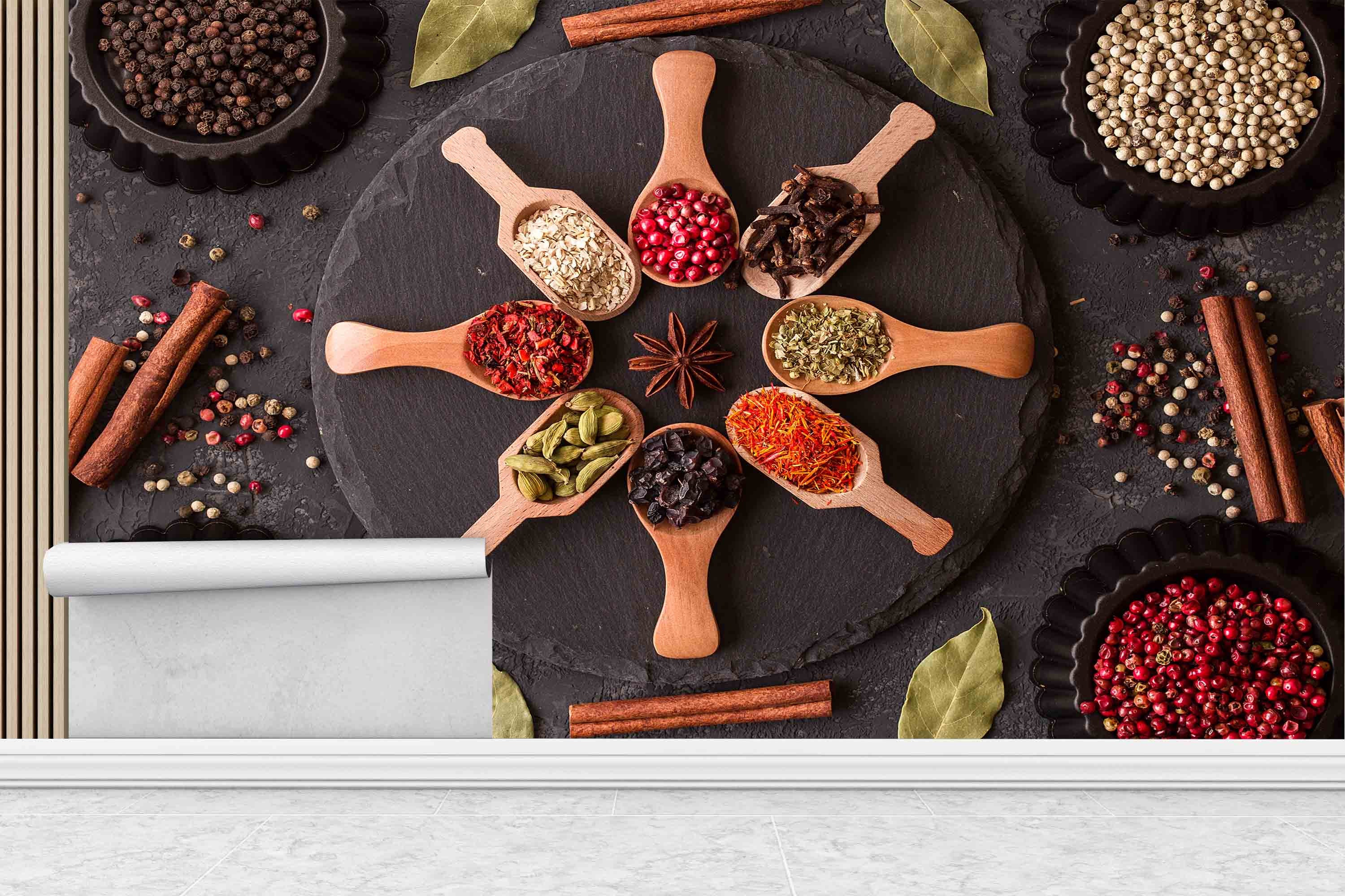 Indian Spices Art, Spices Wall Decor, Colorful Wall Art, Modern Canvas ...