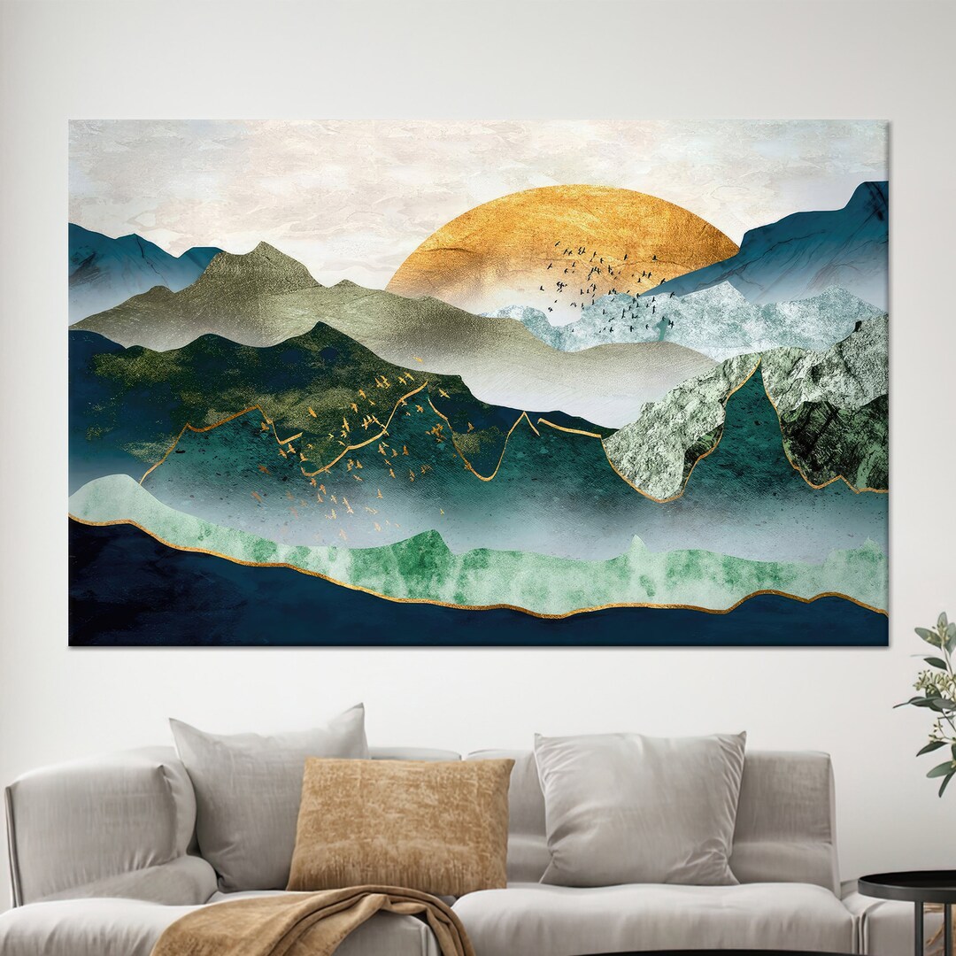Blue Ridge Mountain Art, Abstract Mountain Art, 3D Canvas, Glass Art ...