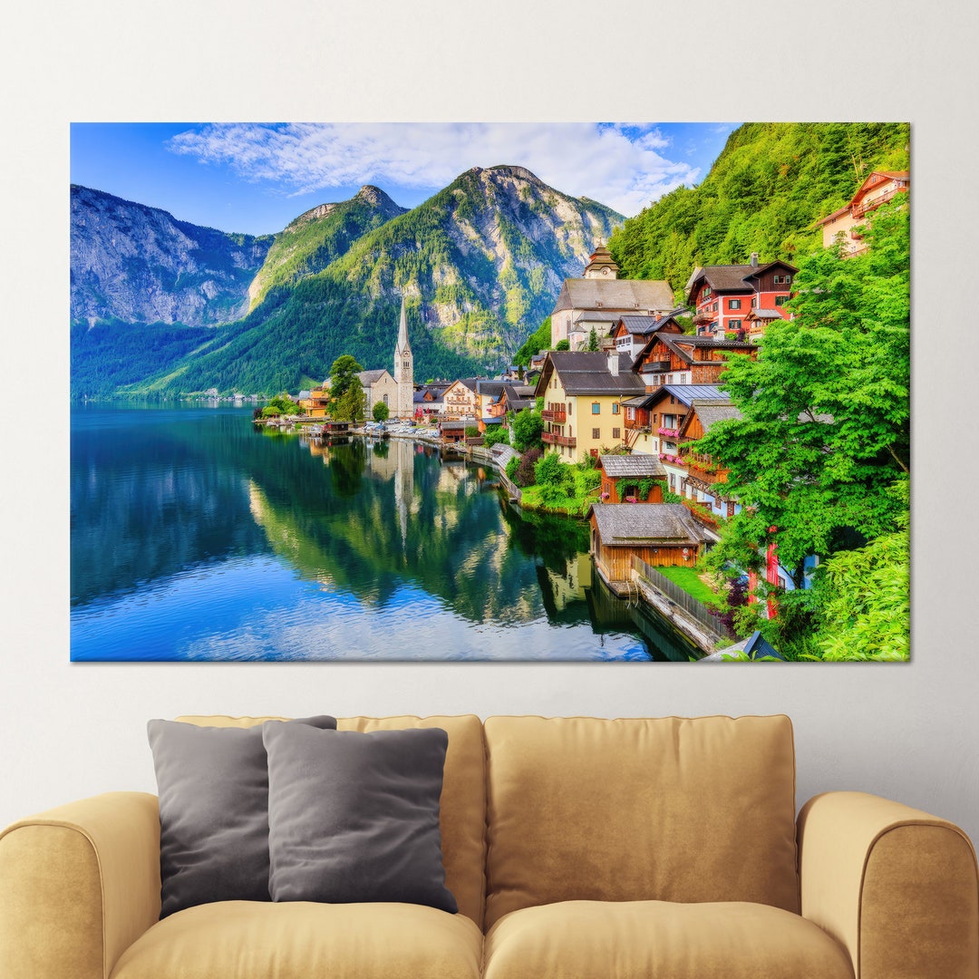 Austria Wall Decor, Mountain Wall Art, View Glass Art, 3D Canvas Art ...