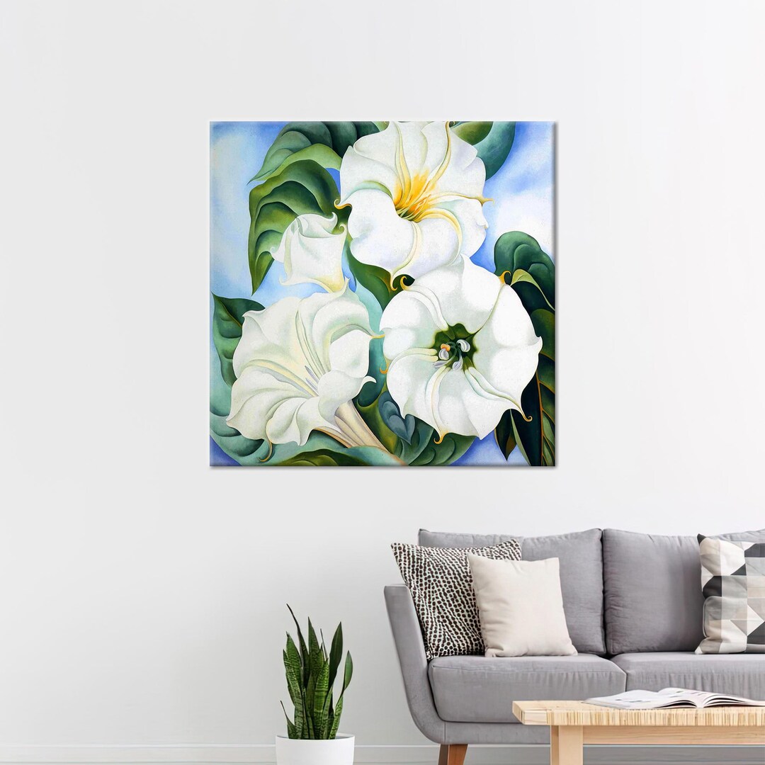 Datura Inoxia Flower Canvas Print: Botanical Wall Art Decor - Etsy España