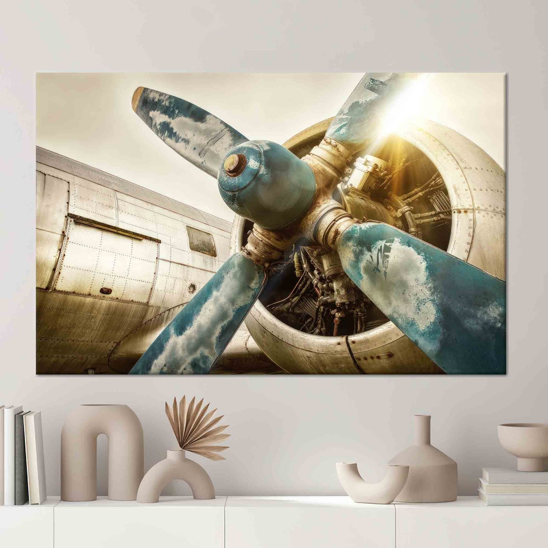 Aircraft Propeller Wall Art, Aircraft Wall Art, Old Plane Art, Modern ...