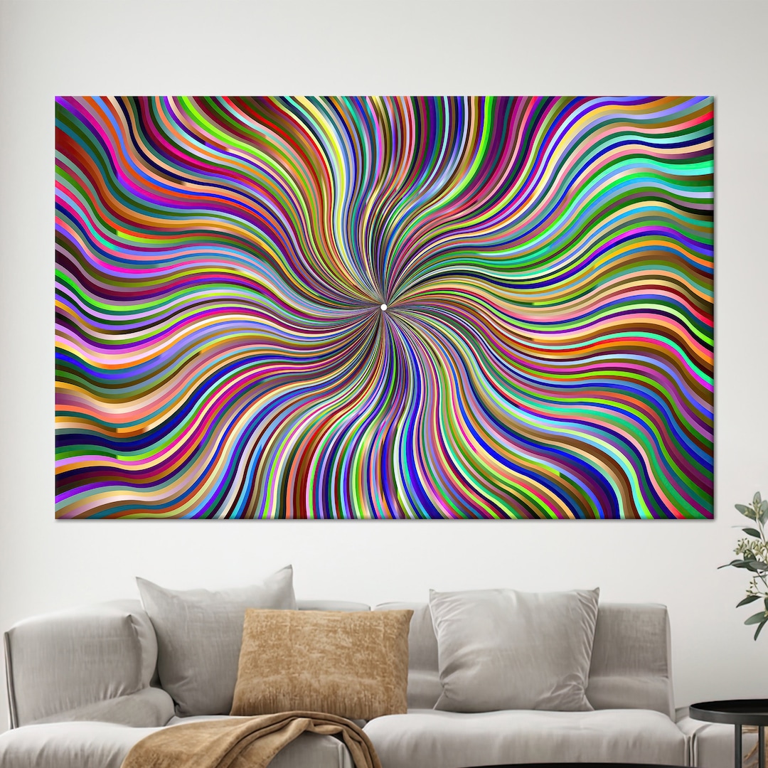 Colorful Illusion Art, Illusion Wall Art, Modern Artwork, 3D Canvas ...