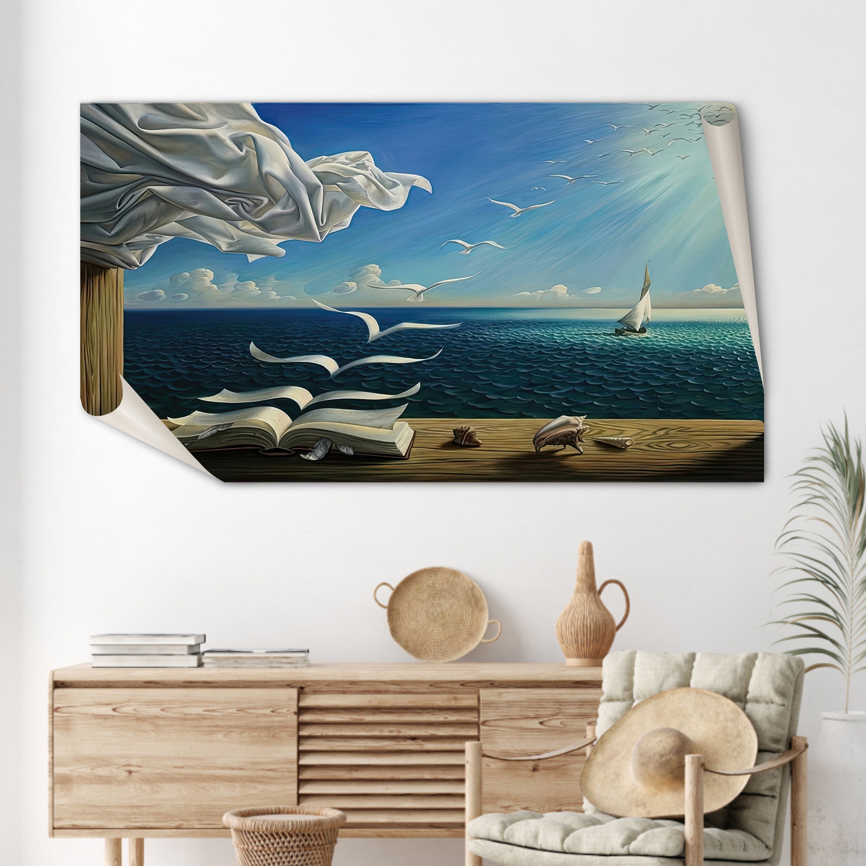 Salvador Dali Book to Birds, Salvador Dali Birds Wall Art, Canvas Wall ...