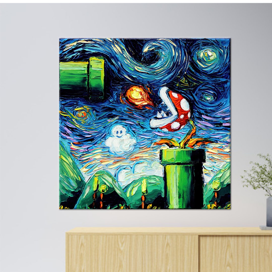 Super Mario Art Mario World Art Modern Artwork 3D Canvas - Etsy