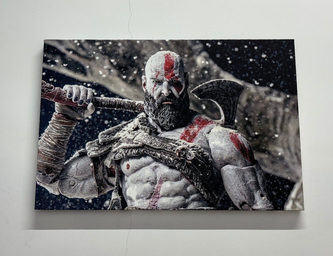Kratos Canvas Art: God of War, 3D Glass Framed Wall Decor - Etsy