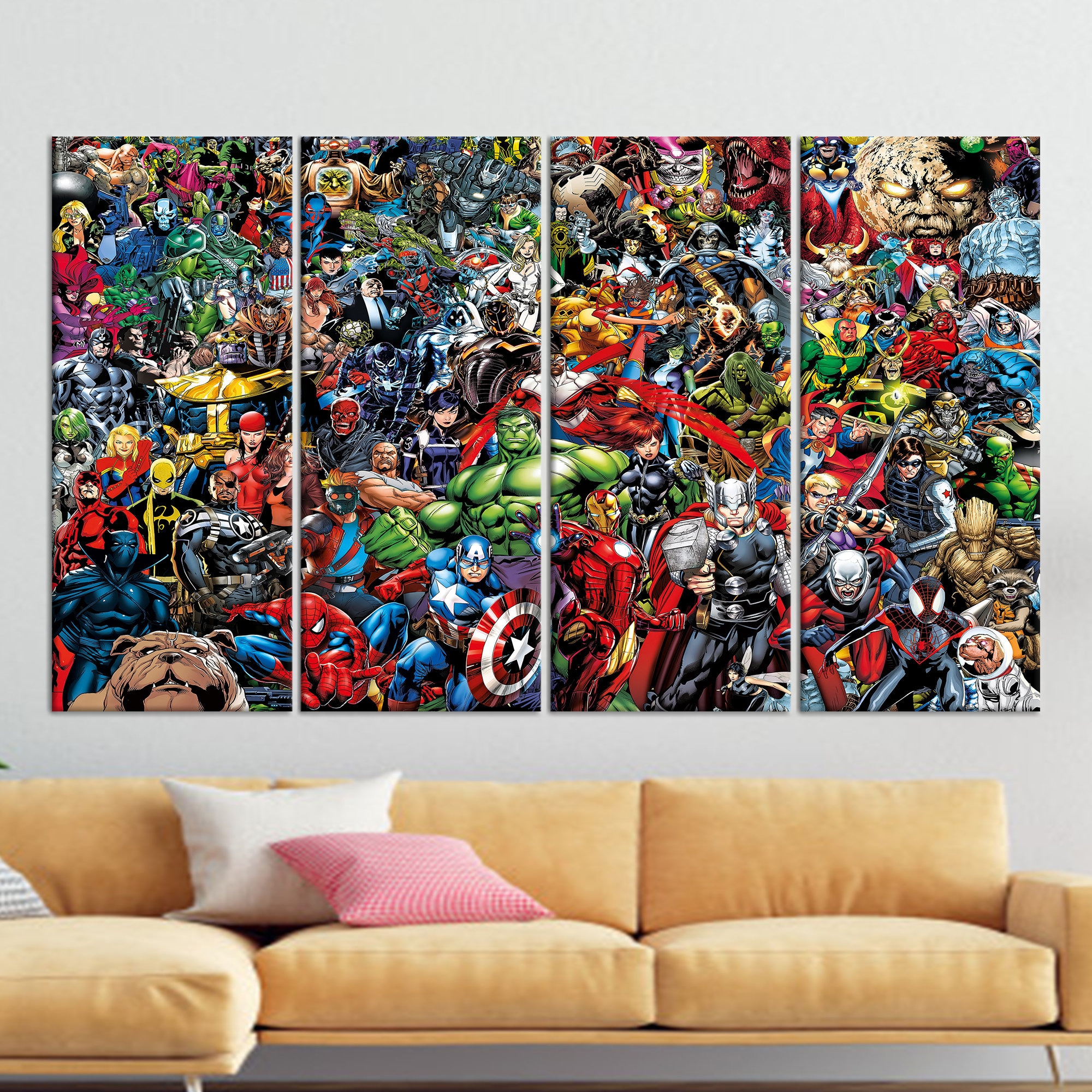 Marvel Heroes Art, Super Heros Wall Art, Colorful Canvas Art, Glass Art ...