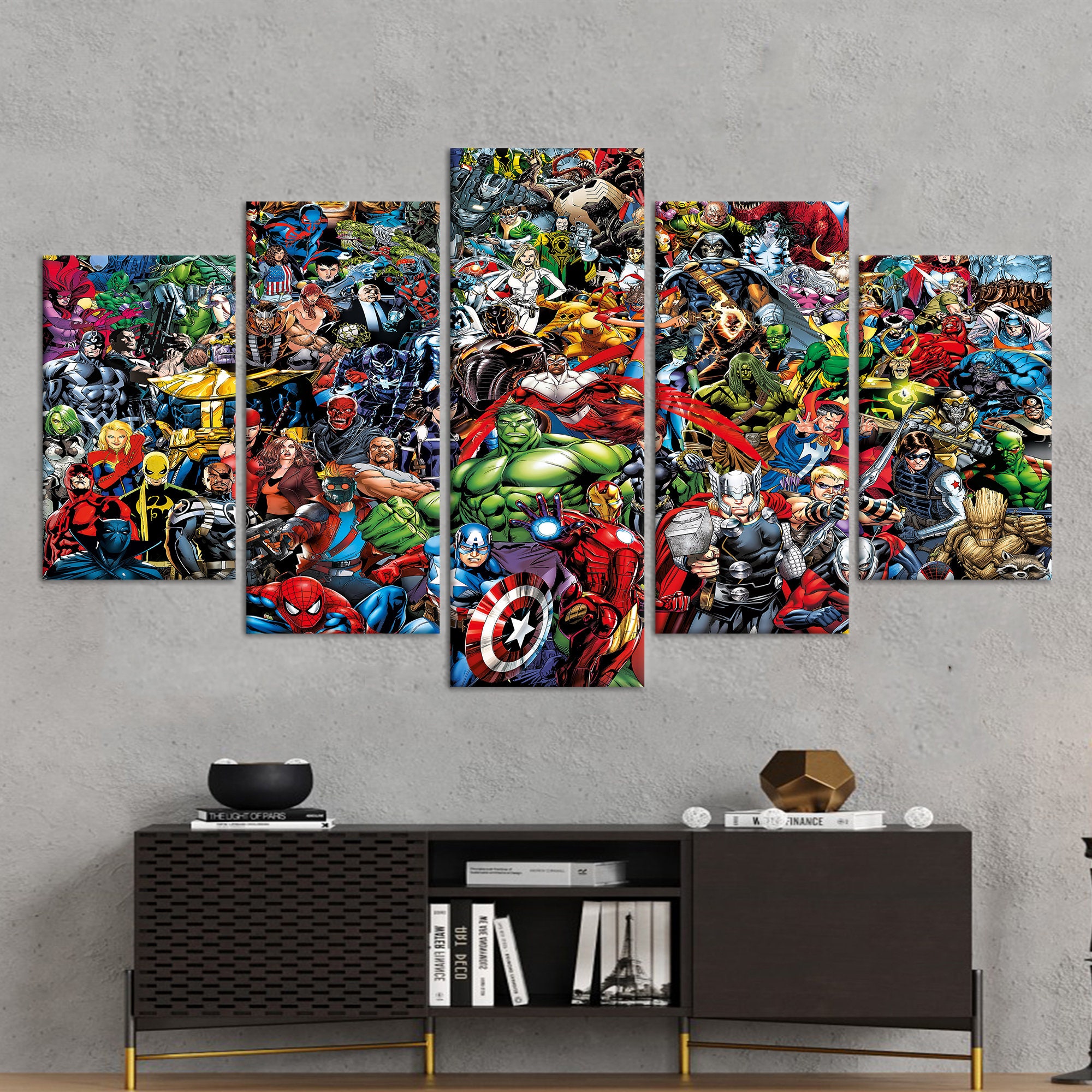 Marvel Heroes Art Super Heros Wall Art Colorful Canvas Art - Etsy