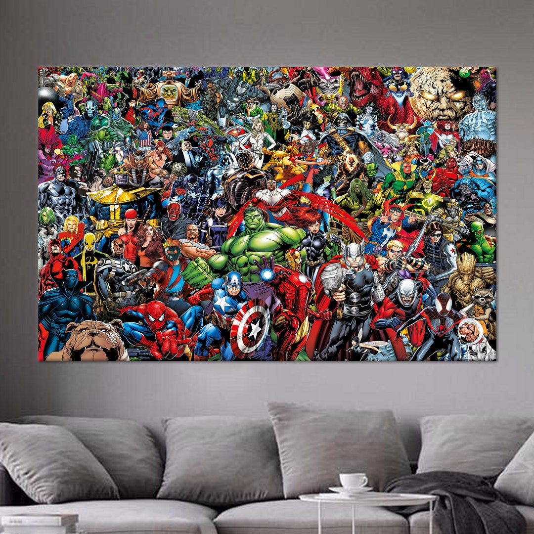 Marvel Heroes Art, Super Heros Wall Art, Colorful Canvas Art, Glass Art ...
