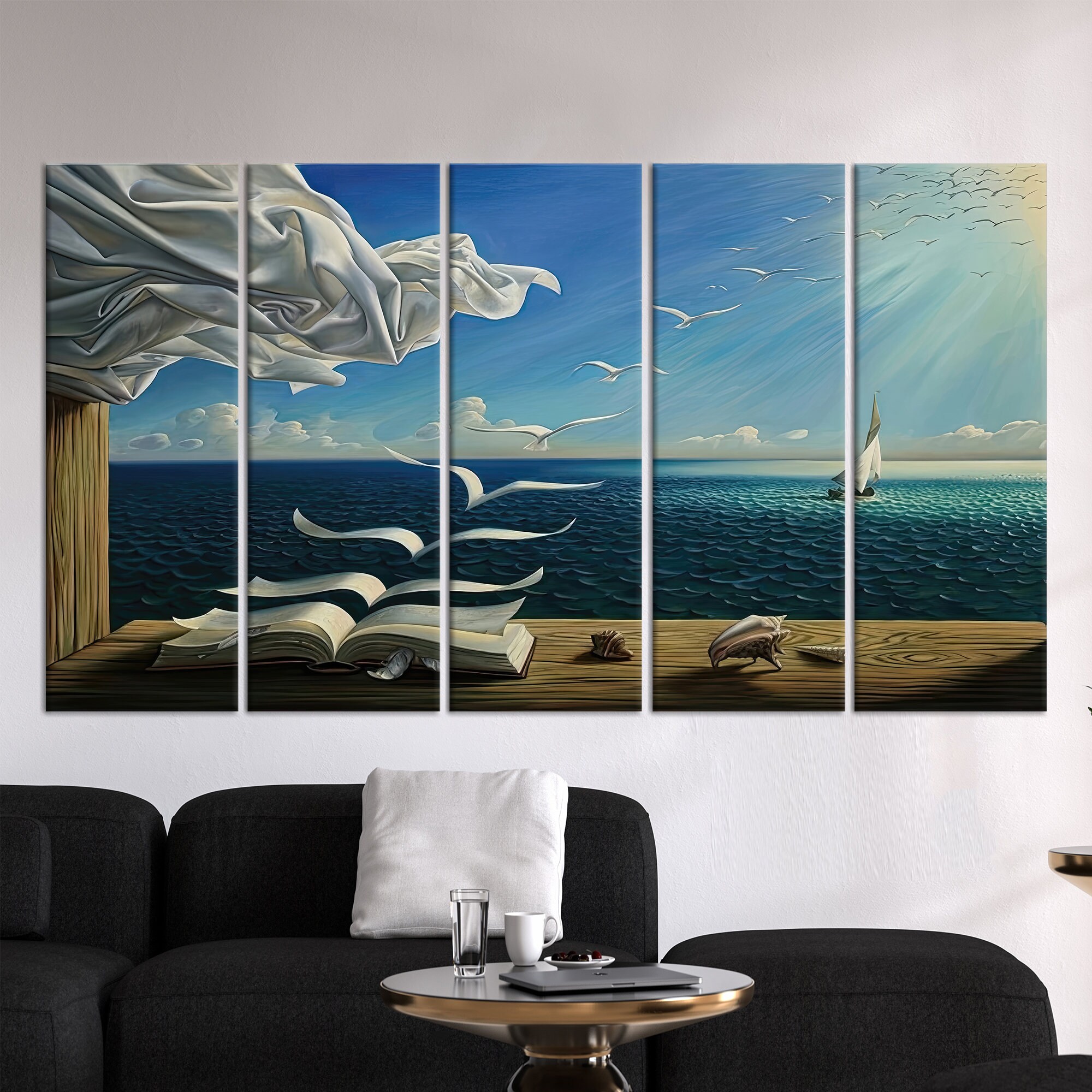 Salvador Dali Book to Birds, Salvador Dali Birds Wall Art, Canvas Wall ...