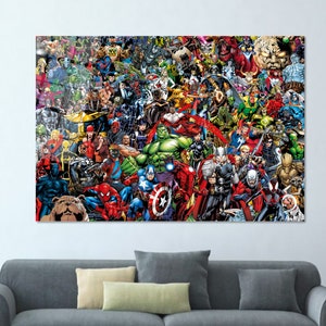 Marvel Heroes Art, Super Heros Wall Art, Colorful Canvas Art, Glass Art ...