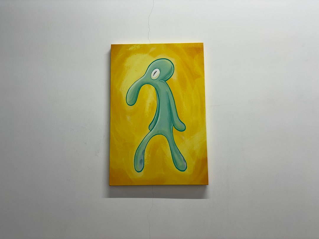 Squidward Wall Art, Bold and Brash Art, Modern Canvas Art, Glass Art ...