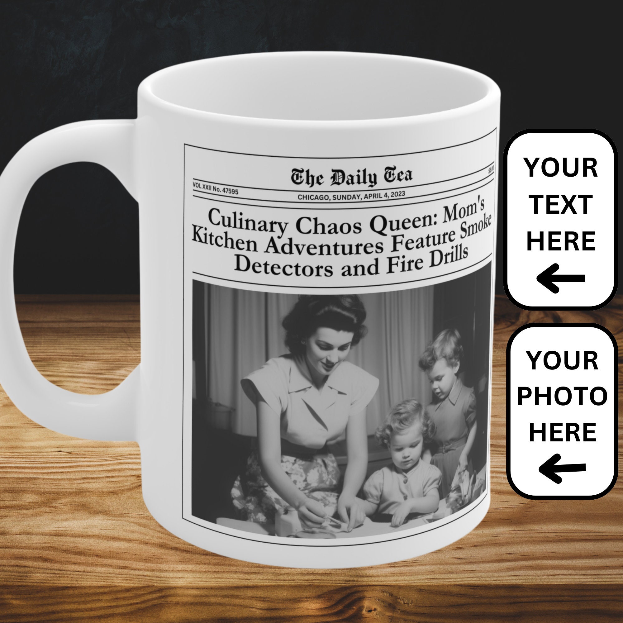 Custom Vintage Newspaper Article Coffee Mug, Unique Funny Sarcastic ...
