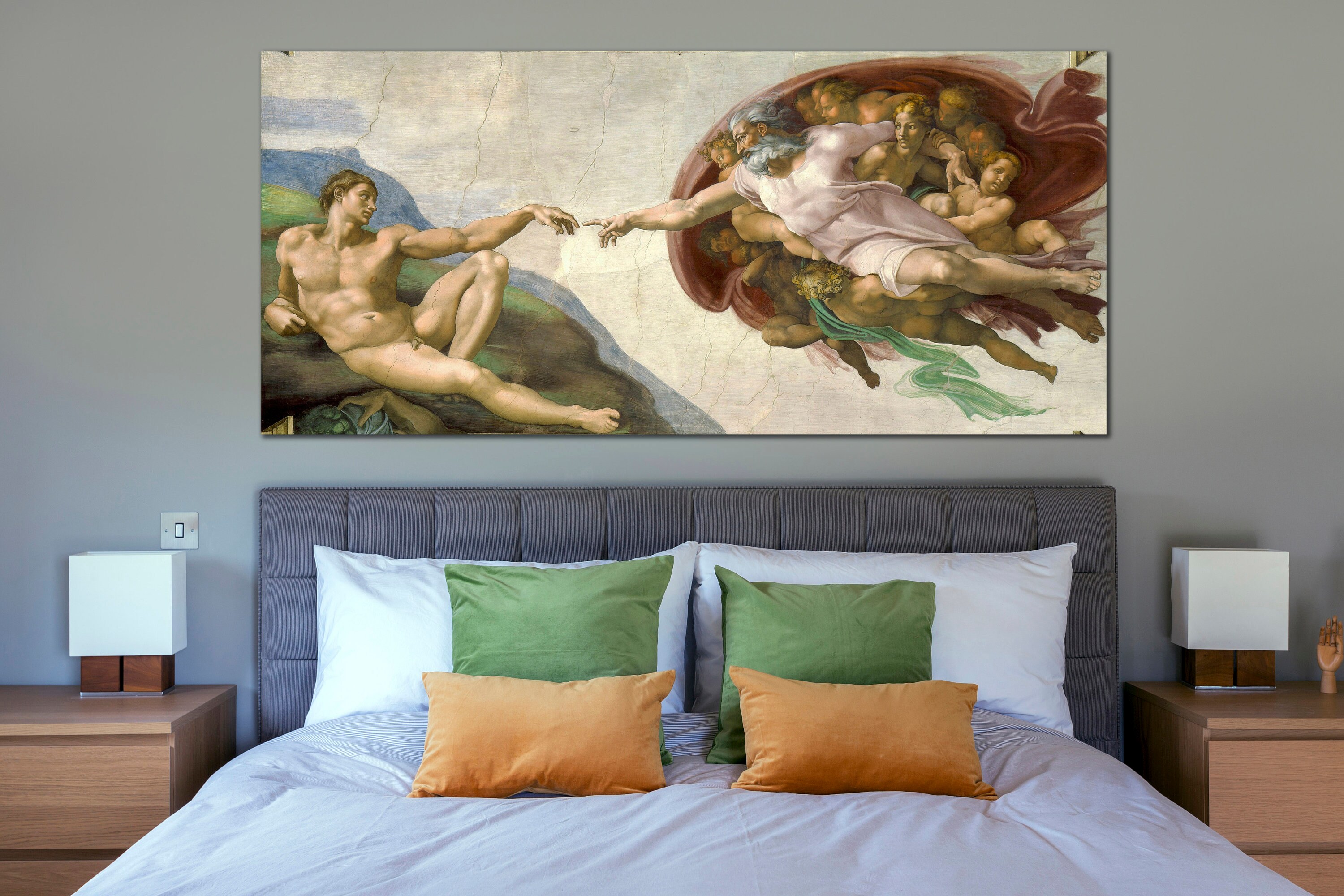 Michelangelo Creation of Adam Canvas Print: Modern Wall Art - Etsy