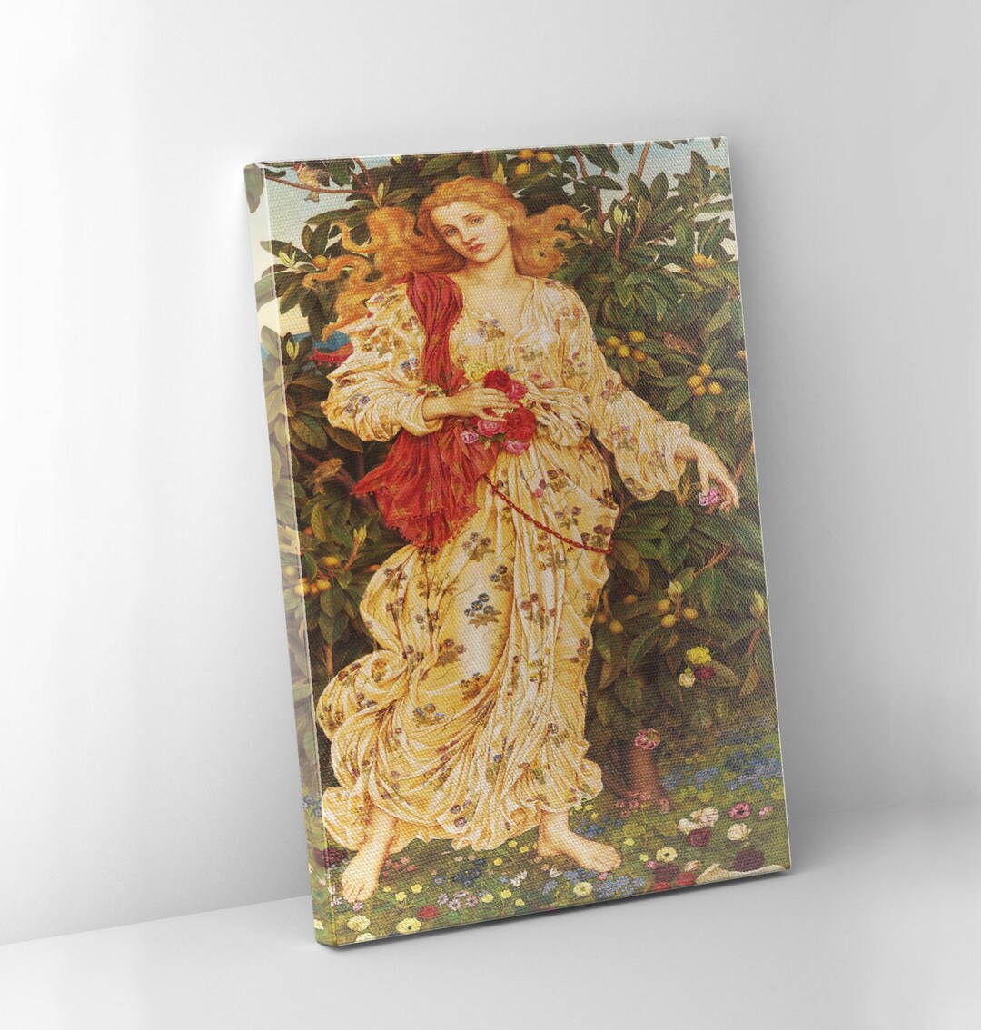 Evelyn De Morgan Flora Canvas Print: Vintage Wall Art Decor - Etsy