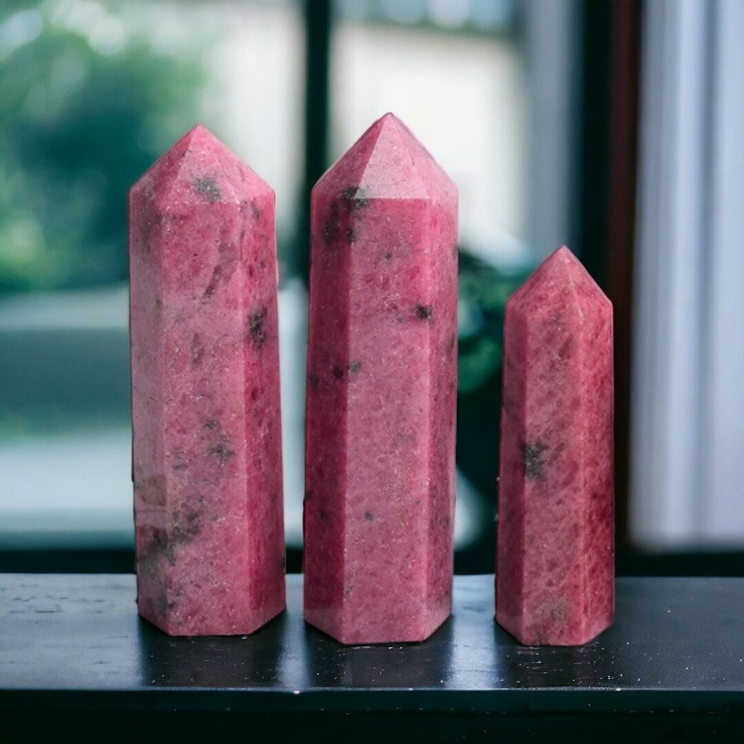 Torre de Rodocrosita Rosa Obelisco Trigonal de Cristal Ahumado ...
