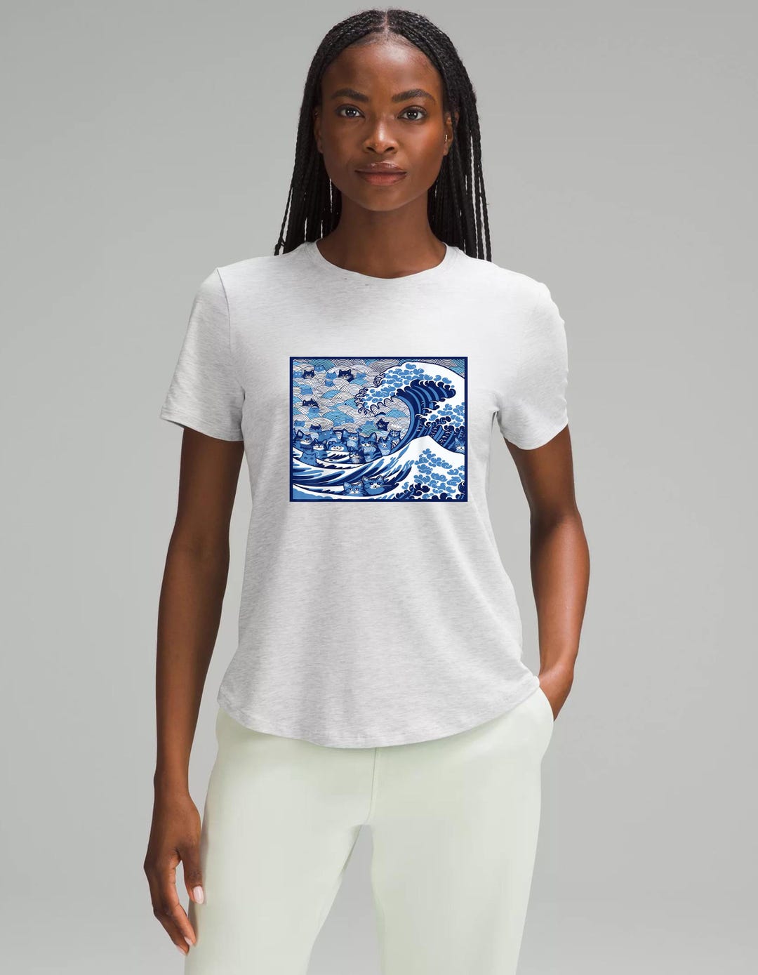 Blue Wave Cat for Kamala Custom Design Shirt - Etsy