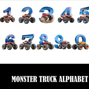 Monster Truck Alphabet Font Clipart Png Download Sublimation Template ...