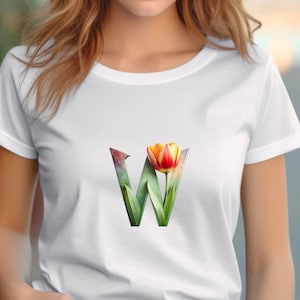 Tulip Flower Alphabet Font Clipart Png Download Sublimation Template ...