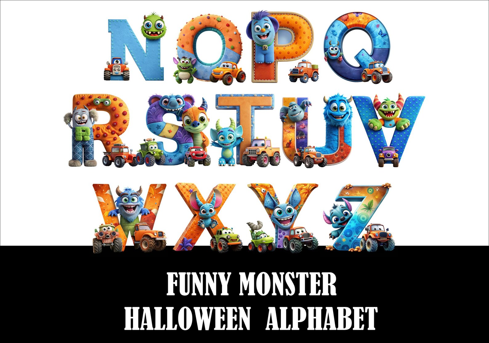 Funny Halloween Alphabet Monster Halloween Clipart Png Download ...
