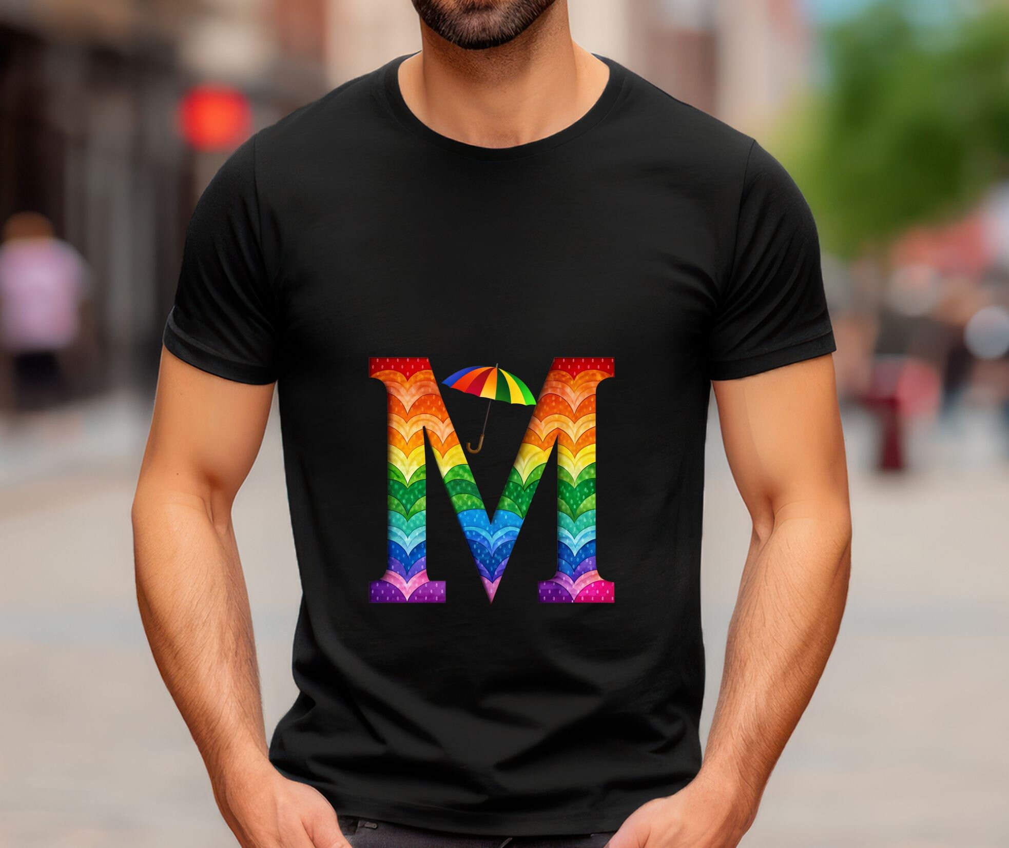 Rainbow Umbrella Alphabet Umbrella Font Clipart Png Download ...