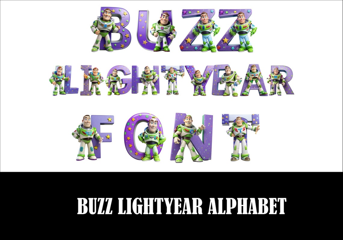 Buzzy Lightyear Alphabet Font Toy Clipart Story Png Download ...