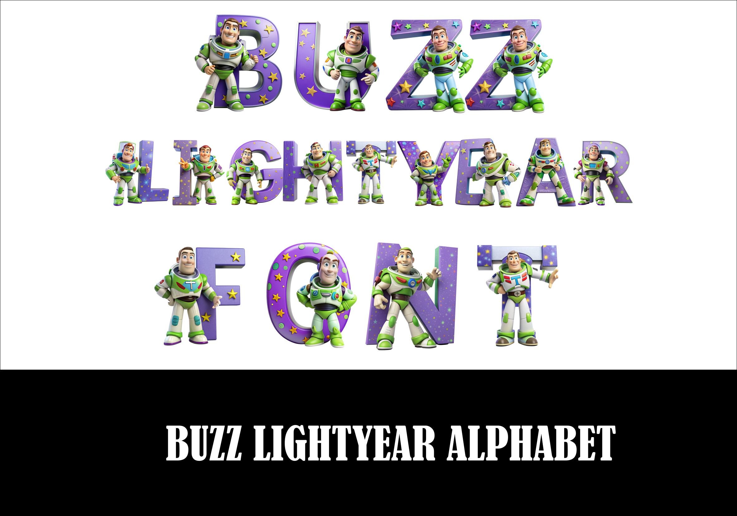Buzzy Lightyear Alphabet Font Toy Clipart Story Png Download ...