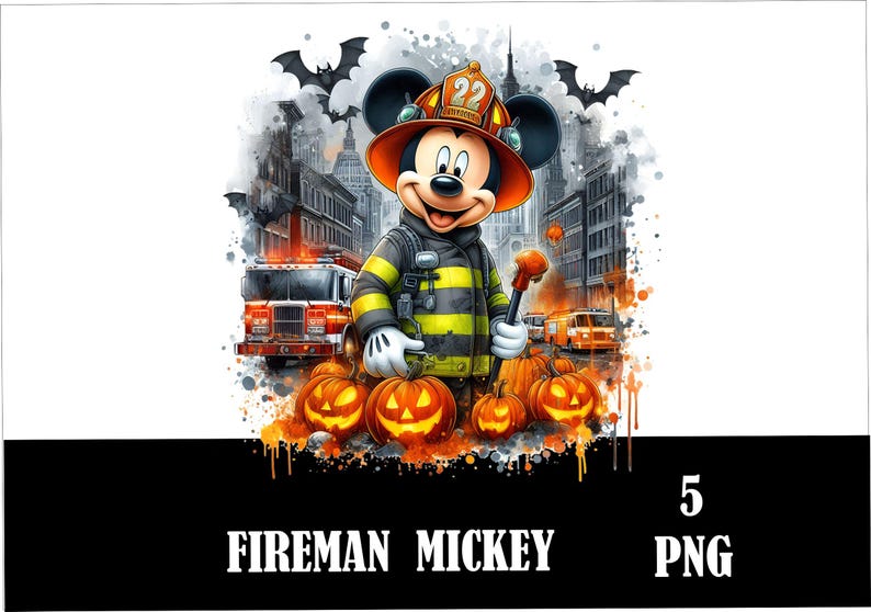 Fireman Mouse Halloween PNG, Sublimation Design (digital Download) - Etsy