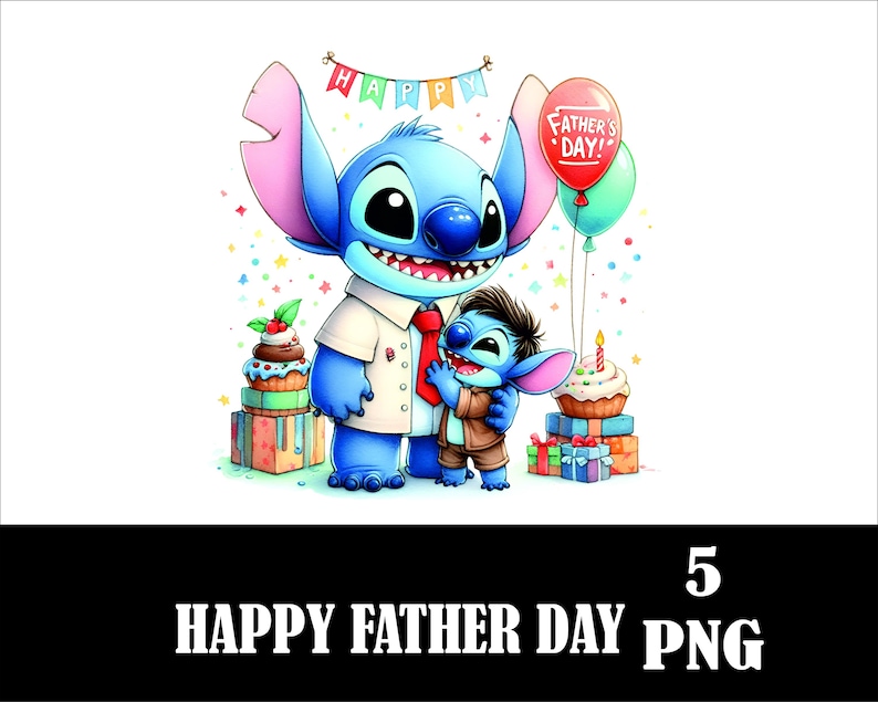 Happy Father Day Stitch Father Stitch Shaped Clipart Png Download ...