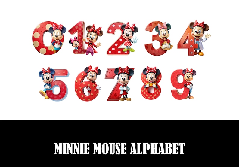 Minnie Alphabet Mouse Font Clipart Png Download Sublimation Template ...
