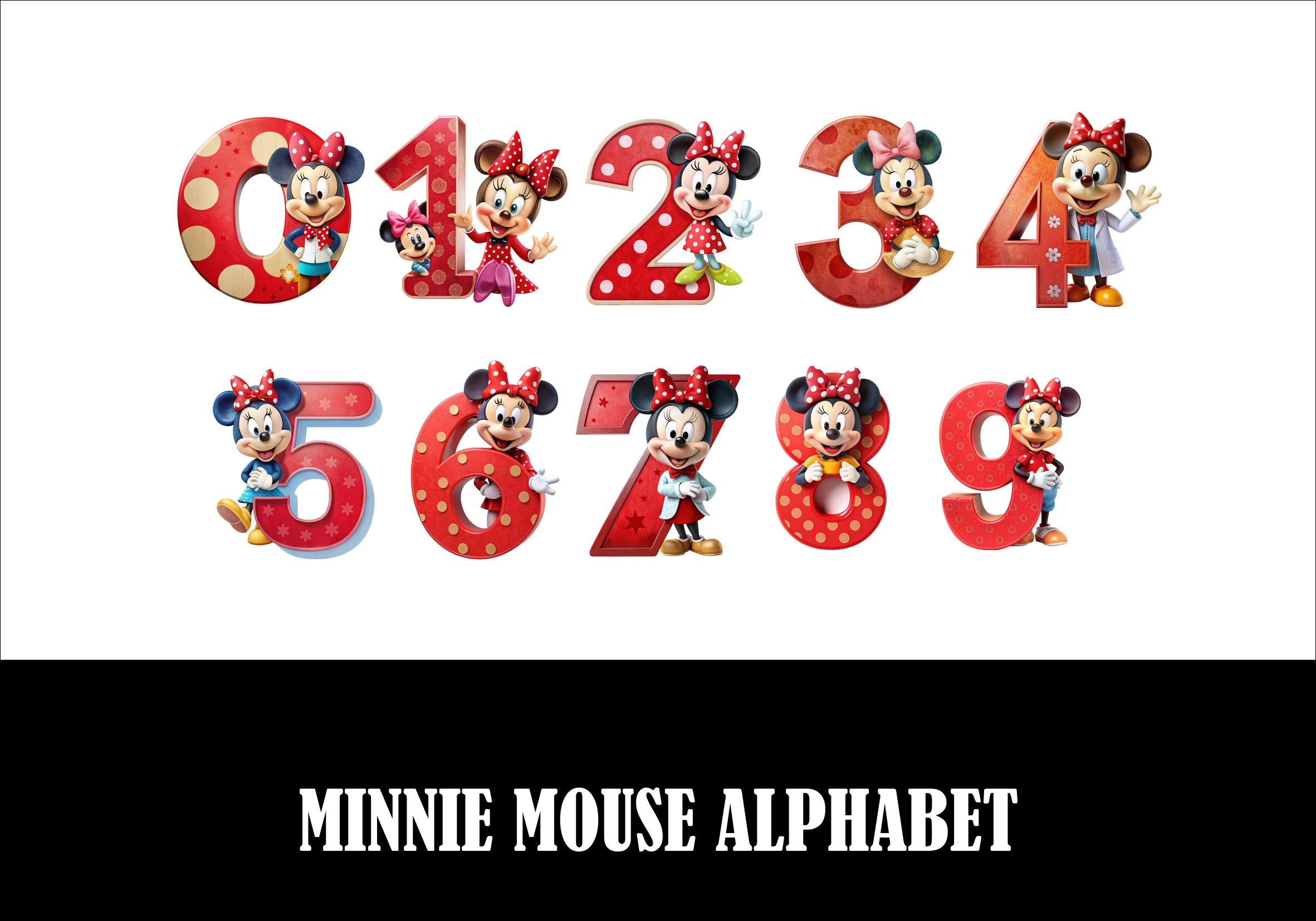 Minnie Alphabet Mouse Font Clipart Png Download Sublimation Template ...