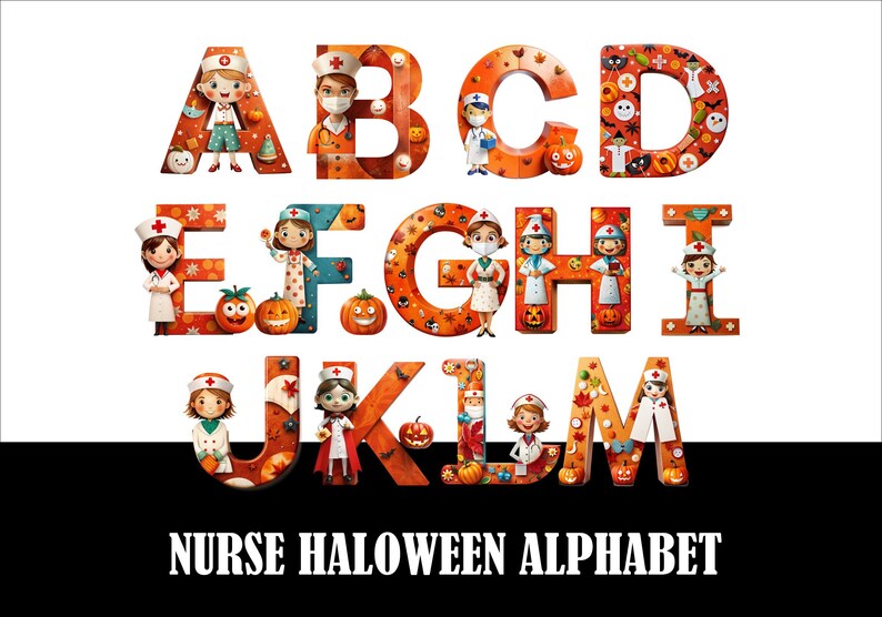 Halloween Nurse Alphabet PNG, Spooky Font Clipart (digital Download) - Etsy
