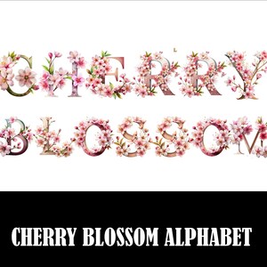 Cherry Blossom Flower Alphabet Font Clipart Png Download Sublimation ...