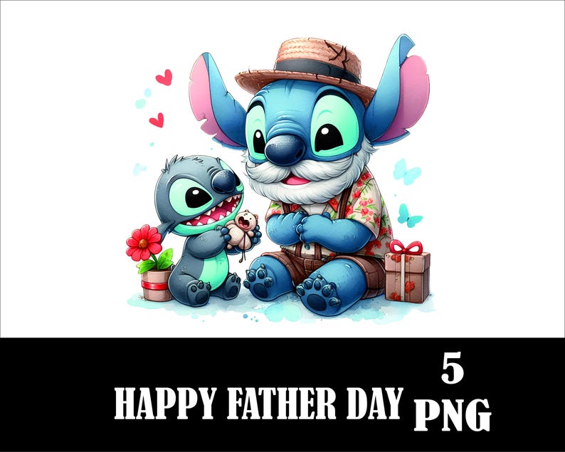 Happy Father Day Stitch Father Stitch Shaped Clipart Png Download ...