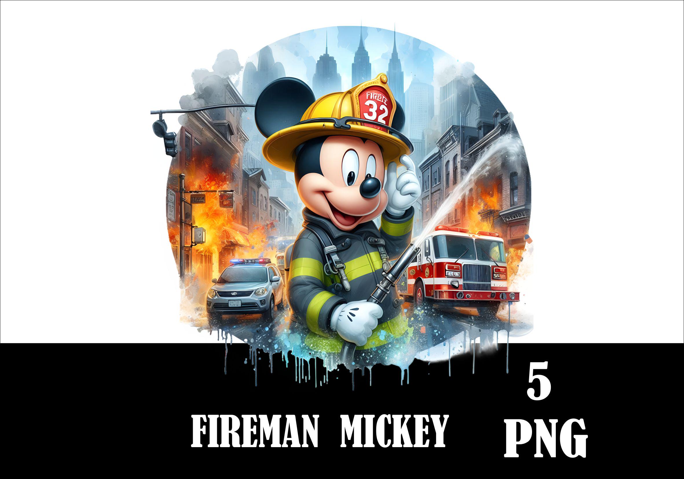 FIREMAN Mickey MOUSE Firefighter Clipart Png Download Sublimation ...
