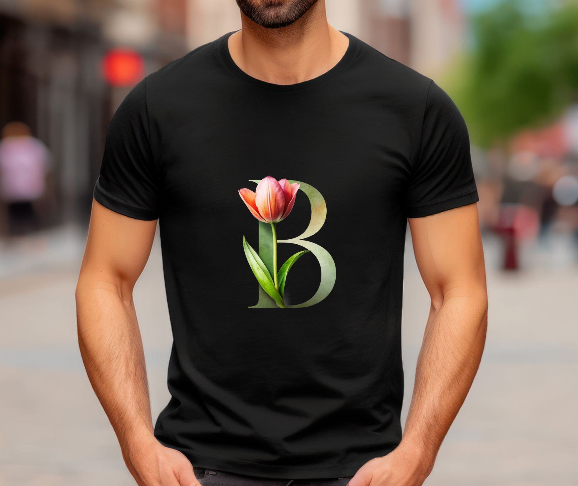 Tulip Flower Alphabet Font Clipart Png Download Sublimation Template ...