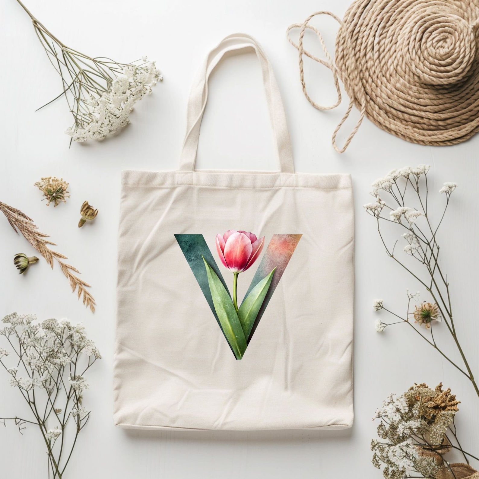 Tulip Flower Alphabet Font Clipart Png Download Sublimation Template ...