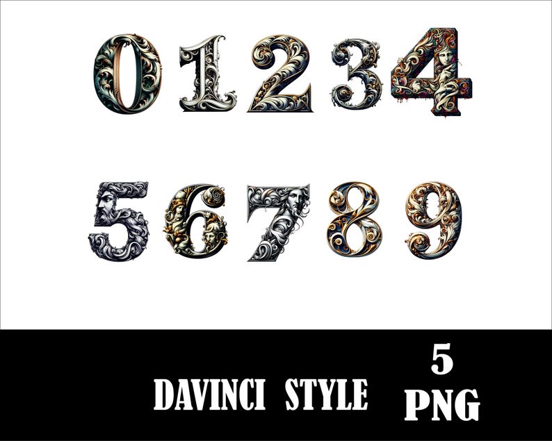 Davinci Style Alphabet Davinci Clipart Png Download Sublimation ...