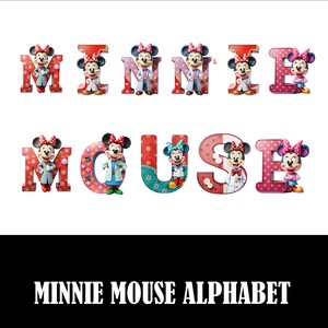 Minnie Alphabet Mouse Font Clipart Png Download Sublimation Template ...