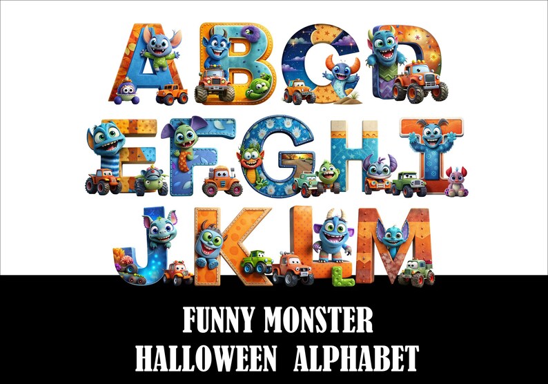Funny Halloween Alphabet Monster Halloween Clipart Png Download ...