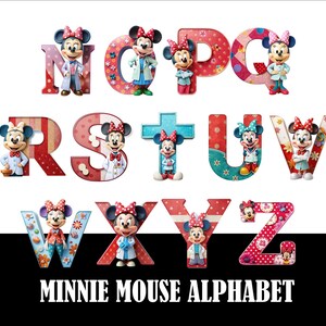 Minnie Alphabet Mouse Font Clipart Png Download Sublimation Template ...