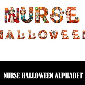 Halloween Nurse Alphabet PNG, Spooky Font Clipart (digital Download) - Etsy