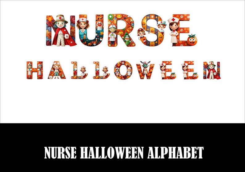 Halloween Nurse Alphabet PNG, Spooky Font Clipart (digital Download) - Etsy