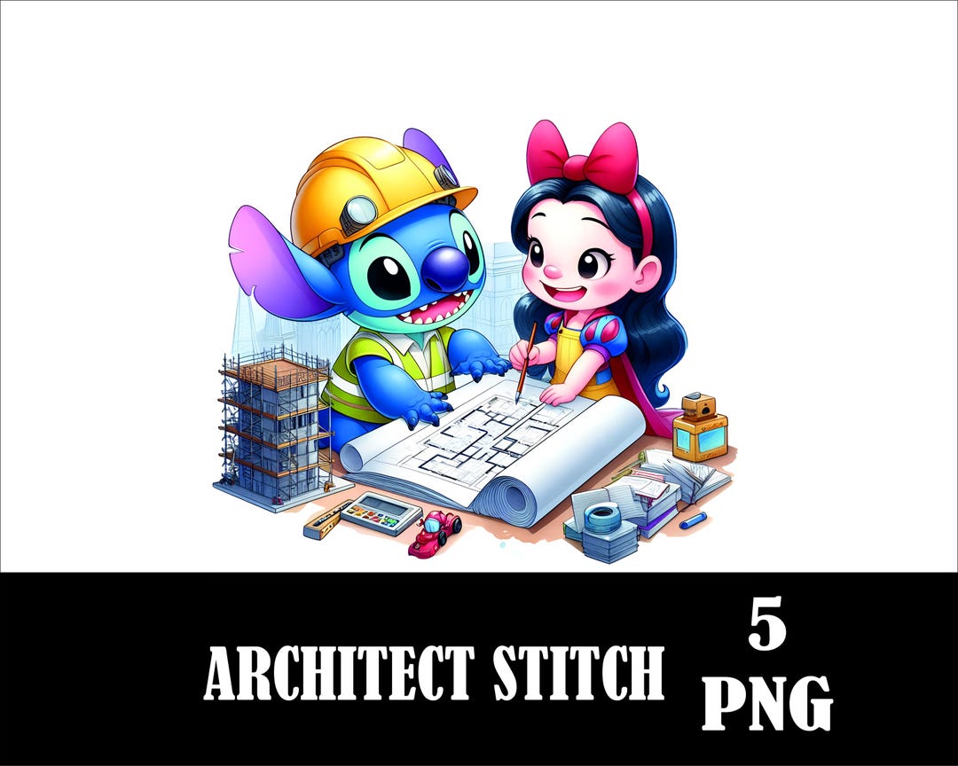Stitch Snow Architect Princess Snow Stitch White Clipart Png Download ...