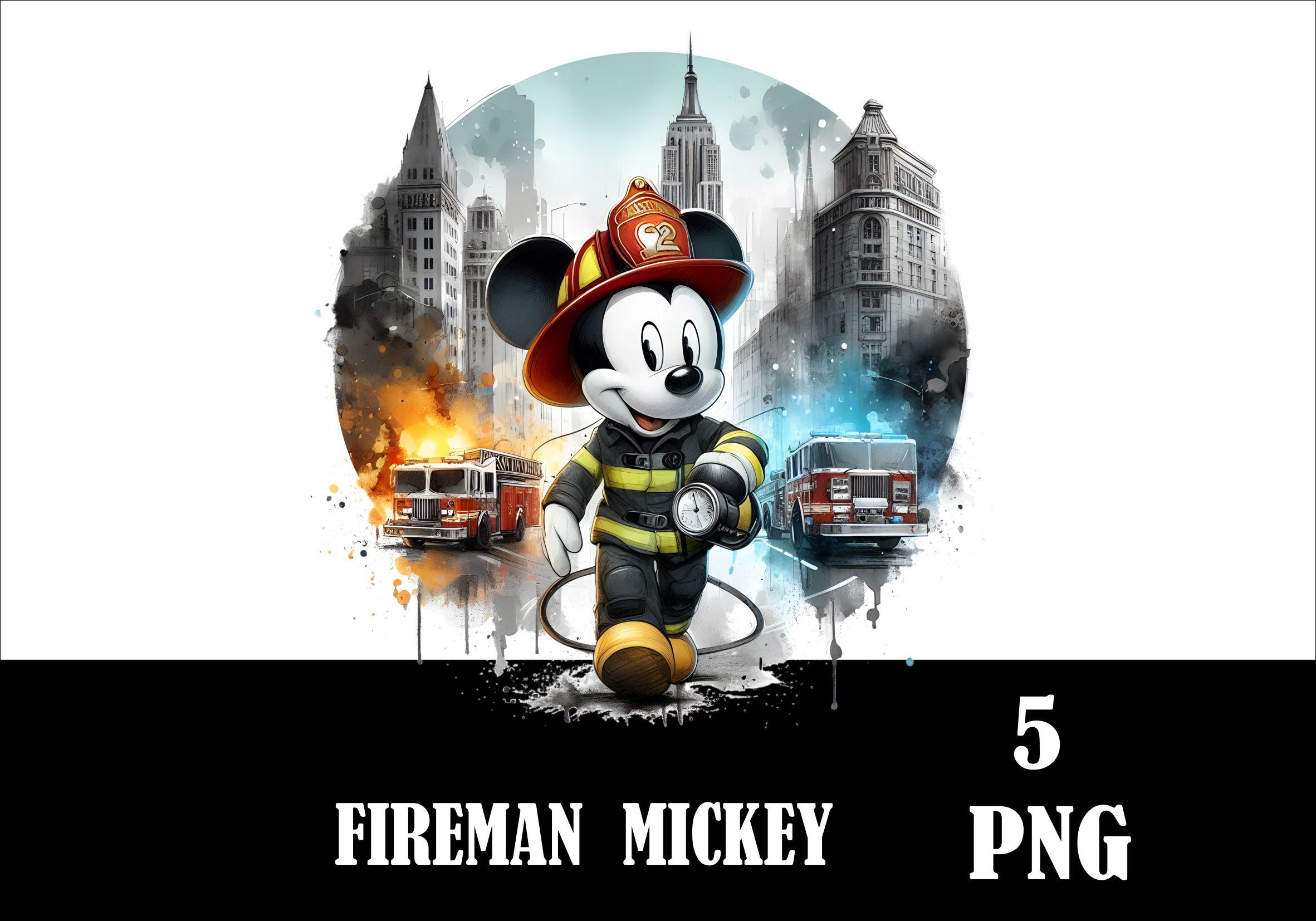 FIREMAN Mickey MOUSE Firefighter Clipart Png Download Sublimation ...