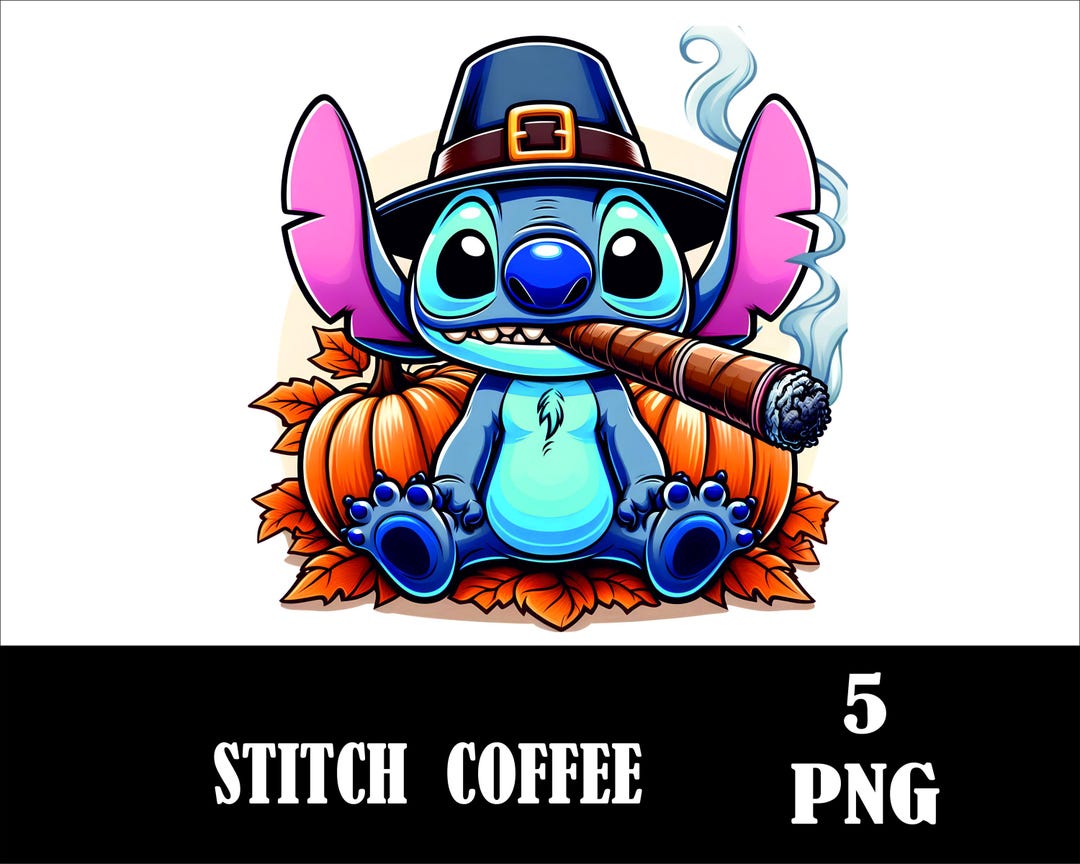 Stitch Smoking a Cigar Thanksgiving Day Stitch Clipart Png Download ...
